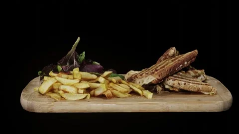 Side View Of A Grilled Sandwich On A Rot... | Stock Video | Pond5