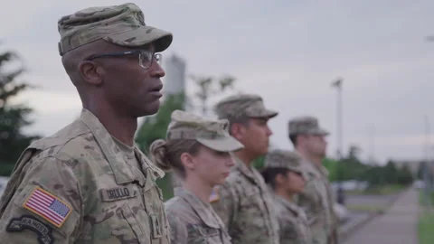 Side View of a Group of Soldiers Salutin... | Stock Video | Pond5