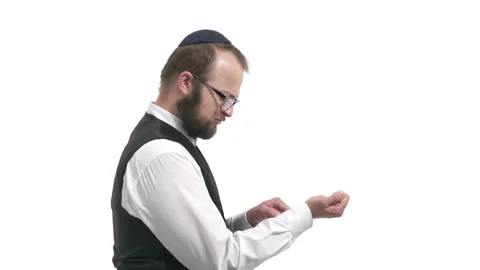 Side view of handsome Jewish man showing... | Stock Video | Pond5