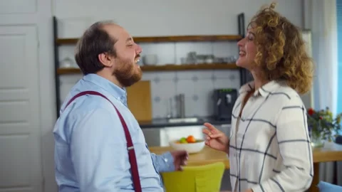 Side view of happy funny young couple da... | Stock Video | Pond5