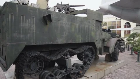 Side View Of M3 Half-track Near The Ilyu... | Stock Video | Pond5