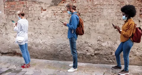 Side view of mixed-races young people st... | Stock Video | Pond5