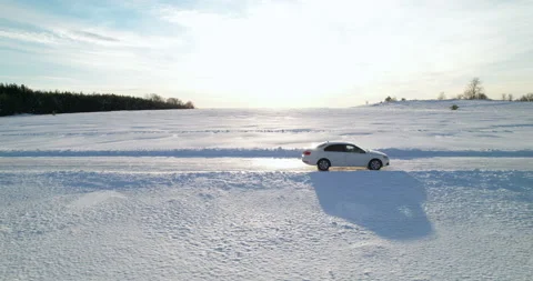 Side view of a moving white car in the c... | Stock Video | Pond5