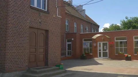 Side View of the Old Polish School Build... | Stock Video | Pond5