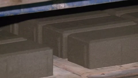 Side view of paving slabs drying on fact... | Stock Video | Pond5