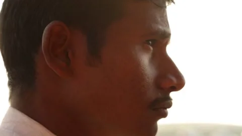 Side view of a pilgrim head, Maha Kumbh ... | Stock Video | Pond5