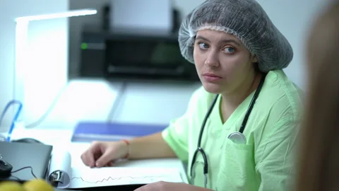 Side view portrait of Caucasian gynecolo... | Stock Video | Pond5