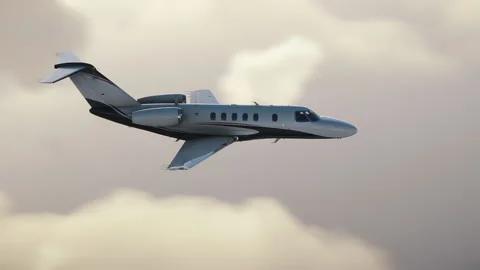 Side view of a private airplane flying f... | Stock Video | Pond5