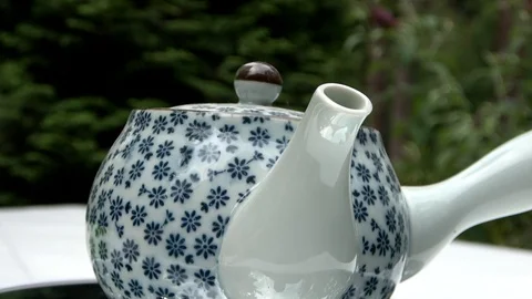 Side view of a rotating Japanese teapot ... | Stock Video | Pond5