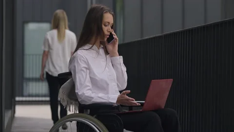 Side view of serious confident disabled ... | Stock Video | Pond5