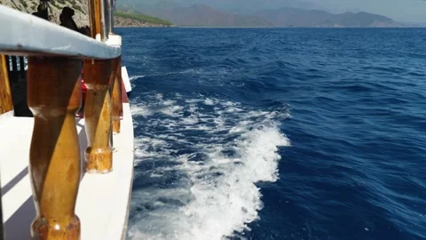 Side view of the ship sailing in the Med... | Stock Video | Pond5