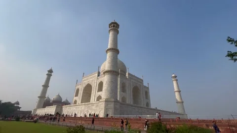 Side view Taj Mahal of India, Taj is an ... | Stock Video | Pond5