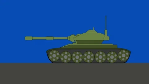 Side view of a tank driving on a road an... | Stock Video | Pond5