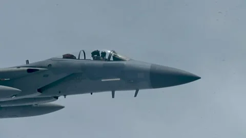 Side view of U.S. Air Force F-15C Eagle ... | Stock Video | Pond5