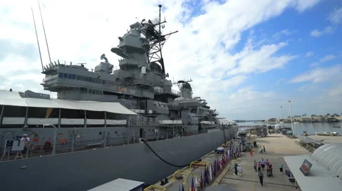 side view of Uss Missouri battleship - P... | Stock Video | Pond5