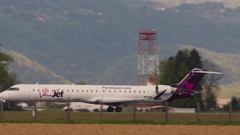 Jet Touchdown Landscape Stock Video Footage | Royalty Free Jet ...