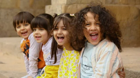 Side View Video Of Children Laughing Whi... | Stock Video | Pond5