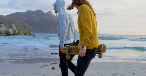 Side view of young caucasian friends wal... | Stock Video | Pond5