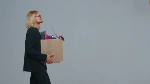 Side view of a young cheerful man in bla... | Stock Video | Pond5