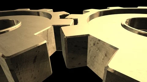 Sides of the gear rotate. Black backgrou... | Stock Video | Pond5