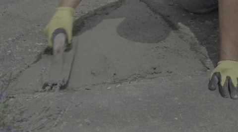 Sidewalk sunny corner patch smoothing (S... | Stock Video | Pond5