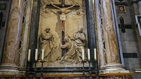 Siena Cathedral-Tilt up-Depiction of cru... | Stock Video | Pond5