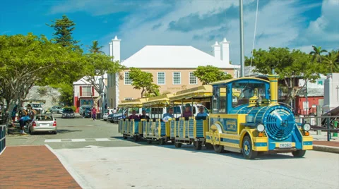 Sightseeing Train/Trolley in St Georges,... | Stock Video | Pond5