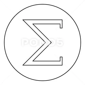 Sigma greek symbol capital letter uppercase font icon in circle round ...
