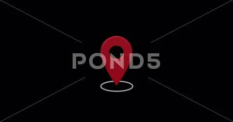 Sign and pin to indicate the route and location on the video maps. Red ...