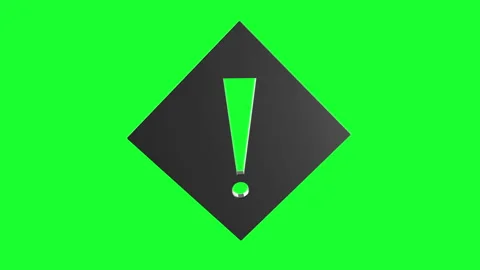 Sign "Attention" on a green screen - Iso... | Stock Video | Pond5