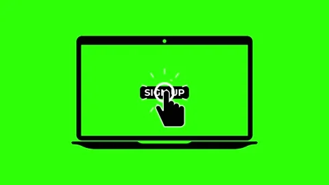 Sign Up Button Click Animation on Green ... | Stock Video | Pond5