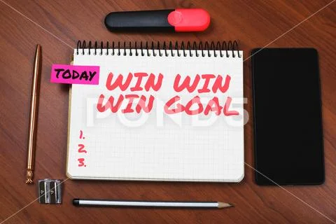 Sign displaying Win Win Win Goal. Business concept Approach that aims ...