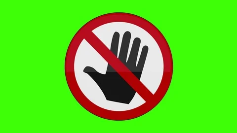 Sign Do Not Touch Green Screen | Stock Video | Pond5