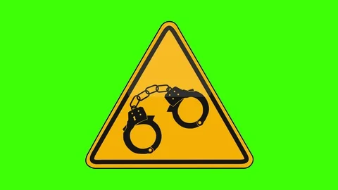 Sign Handcuffs Green Screen | Stock Video | Pond5