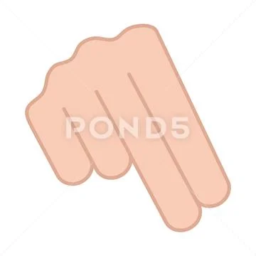 Sign language hand gesture indicating n letter, line and fill icon ...