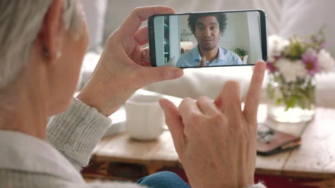 Sign language, video call and phone comm... | Stock Video | Pond5