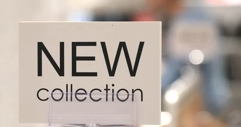 Sign with new collection words in clothe... | Stock Video | Pond5