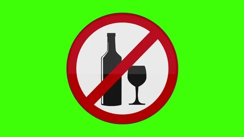 Sign No Alcohol Green Screen | Stock Video | Pond5