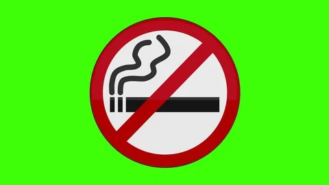 Sign No Smoking Green Screen | Stock Video | Pond5