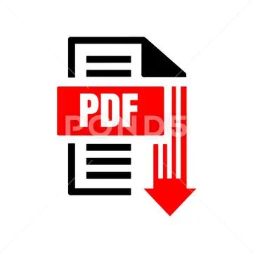 Sign of pdf download logo icon button isolated on white background ...