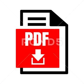 Sign of pdf download symbol logo icon button isolated on white ...