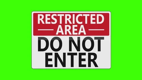 Sign Restricted Area Green Screen | Stock Video | Pond5