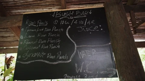 Sign showing the menu of a Bush Bar in I... | Stock Video | Pond5