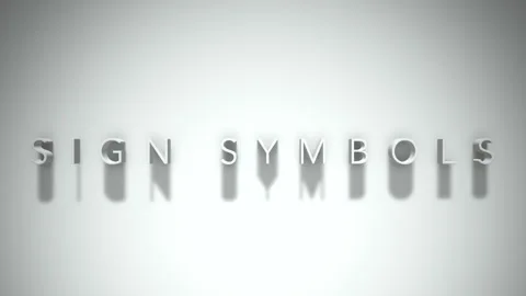 sign symbols 3D title animation white te... | Stock Video | Pond5