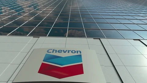 Signage board with Chevron Corporation l... | Stock Video | Pond5