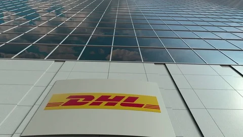 Signage board with DHL Express logo. Mod... | Stock Video | Pond5