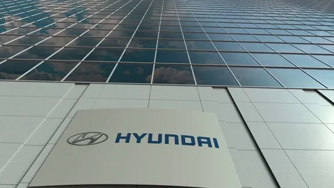 Signage board with Hyundai Motor Company... | Stock Video | Pond5