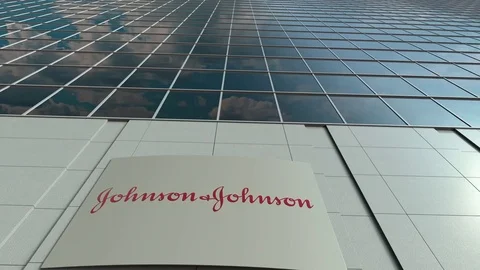 Signage board with Johnson and Johnson l... | Stock Video | Pond5