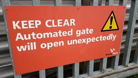 Signage to Keep Clear at Brands Hatch ci... | Stock Video | Pond5