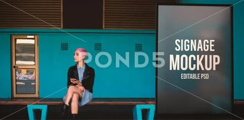 PSD Photoshop Template: Signage Photo Mockup #170771963